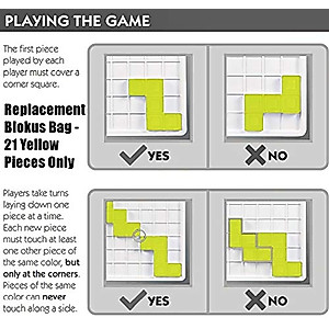 BLOKUS Game Replacement Parts ~ 21 YELLOW PIECES