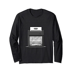 Paper Shredder Office Supply Graphic Art Long Sleeve T-Shirt