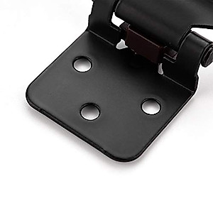 Ravinte 30 Pack 15 Pairs 1/2'' Overlay Cabinet Hinges Black Semi-Concealed Cupboard Hinges Face Mount Cabinet Hardware Self-Closing Cabinet Hinges Decorative Kitchen Cabinet Hinges with Door Bumpers