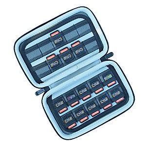Jun Xuan Game Card Storage Case for Nintendo Switch Cartridges - Holds 40 Games - Black/Grey
