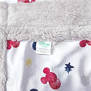 Disney Minnie Mouse Mink & Sherpa Double Sided Infant Blanket, Minnie Mouse Face Applique