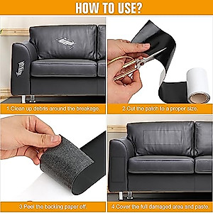 ILOFRI 17x60 Inch Smooth Leather Repair Patch Tape for Car Seat, Self Adhesive Leather and Vinyl Repair Patch Kit for Furniture, Couches, Upholstery, Interior, Boat Seat, Sofa - Brown