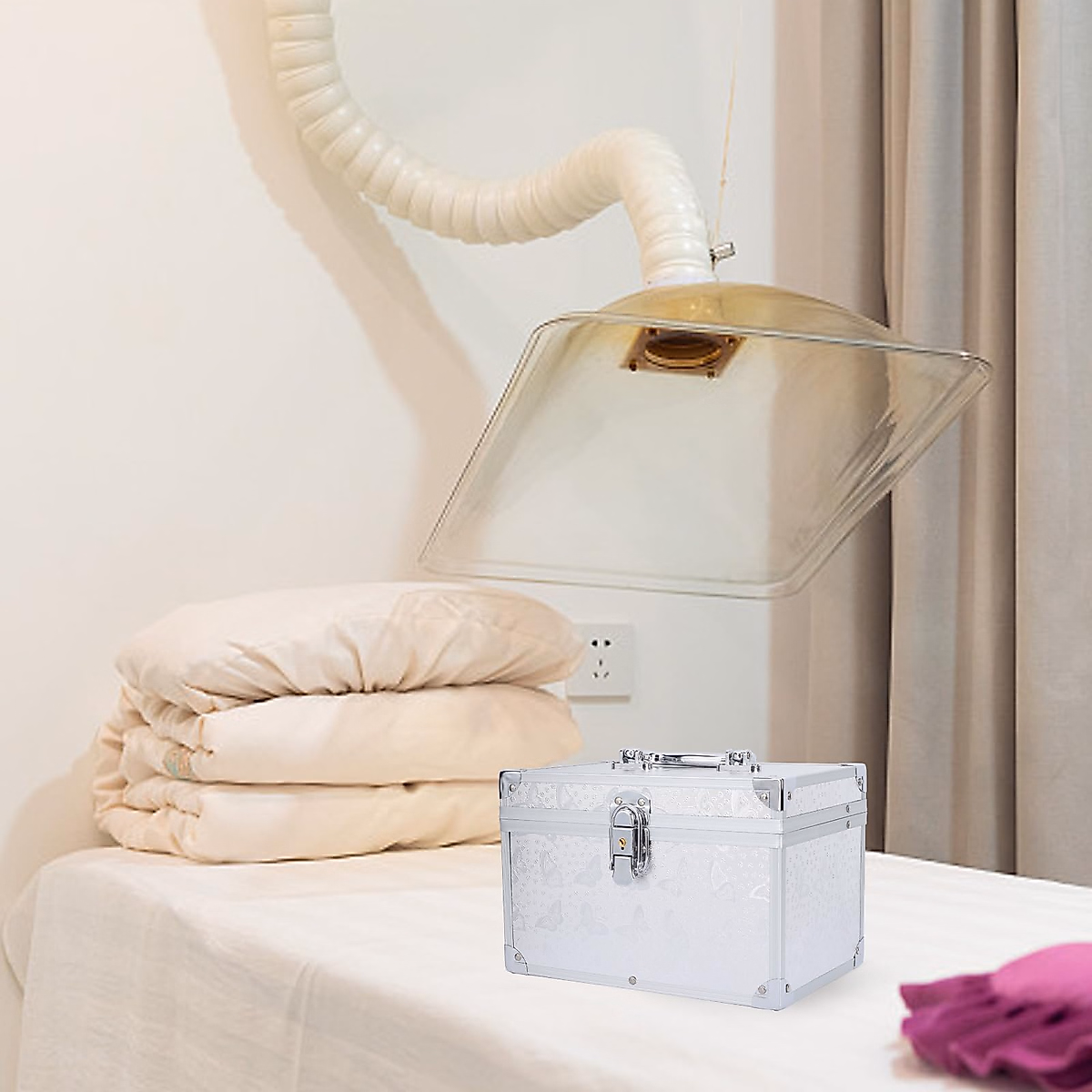 DOITOOL 1pc Pedicure Kit Travel Tool Box Metal Toolbox Makeup Storage Organizer Box Metal Medicine Storage Box Manicure Supplies Case Jewelry Organizer Portable Storage Case Metal Tool Box