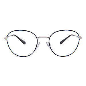 Prada PR 52VV - 2601O1 Eyeglass Frame CONCEPTUAL BLUE/MATTE SILVER w/DEMO LENS 50mm