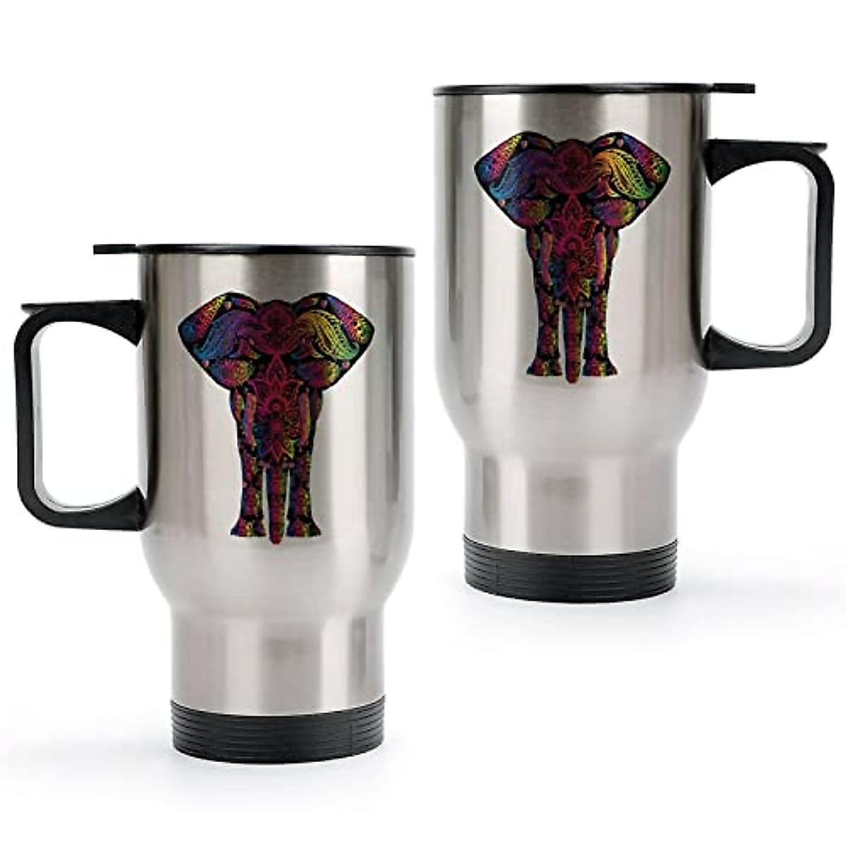 Elephant Logo 14 Oz Travel Coffee Mug Stainless Steel Vacuum Insulated Cup with Lid
