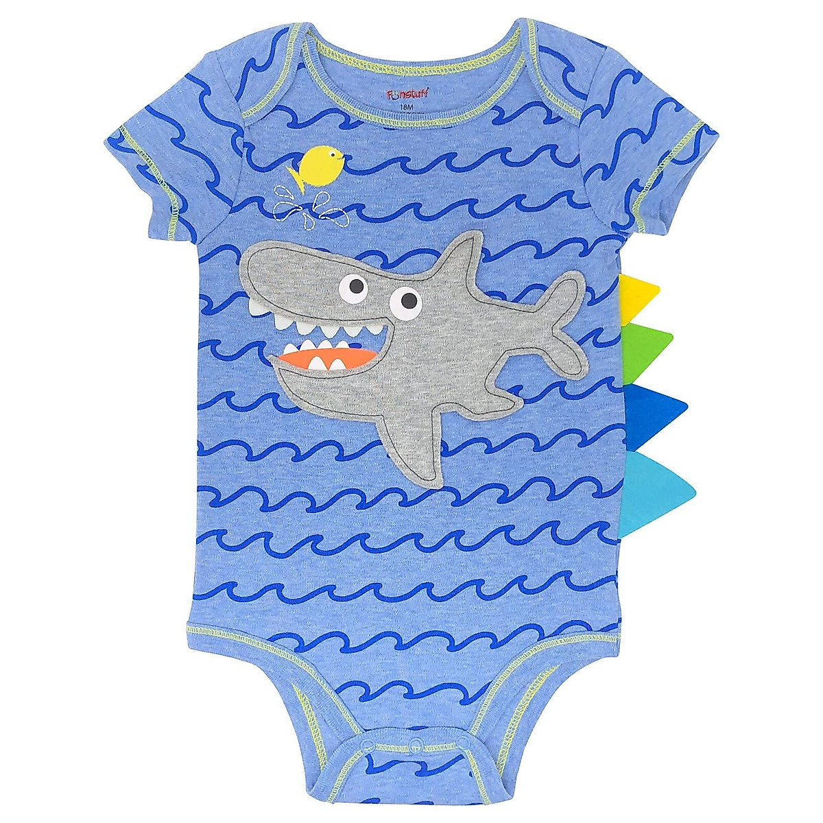 Funstuff Baby Boy Girl 5 Pack Animal Bodysuits Lion Panda Dinosaur Tiger Shark (0-3 Months)