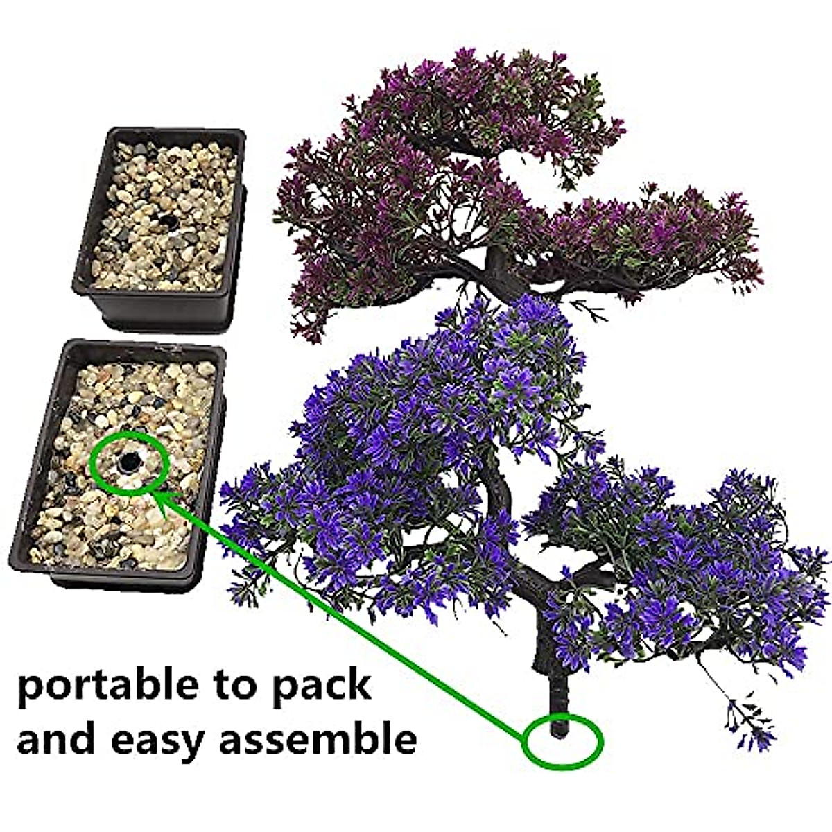 Fycooler Artificial Bonsai Tree-Fake Plant in Pot Artificial Plants,Faux Bonsai Japanese Pine Bonsai Artificial Plants for Home Decor Indoor,Office/Windowsill/Yard,Desktop Display, Zen Garden Décor