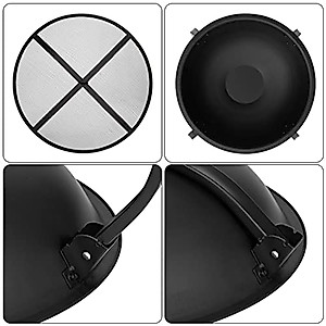 LDCHNH Metal Fireplace Garden Backyard Fire Pit Patio Firepit Stove Brazier Outdoor Fire Pit Cover Poker BBQ Grill Stoves