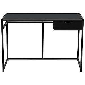 AZXY Computer Desk with Storage Drawer, 42” Home Office Desk Metal Frame, Drawing Table Writing Study Workstation for Men Women, Made of Excellent Environmentally Friendly Plates (Black)