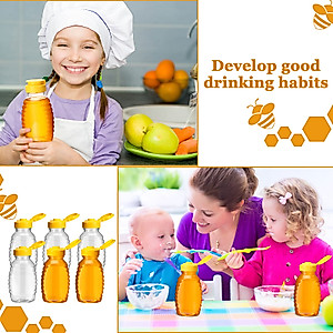 Hoolerry 48 Pack 8 oz Clear Plastic Honey Bottles Refillable Squeeze Honey Container Empty Honey Jars Honey Dispenser with Flip Top Lid Plastic Squeeze Bottles for Sauces Syrup Storing and Dispensing