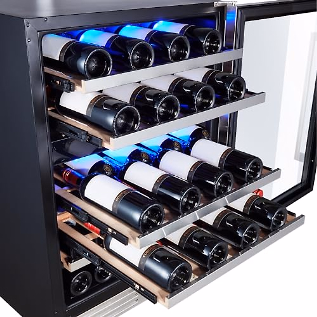 STAIGIS 46 Bottle Compressor Wine Cooler Refrigerator, 24 inch Wine Fridge Freestanding Dual Zone for Home, Kitchen and Bar, Digital Temperature Control