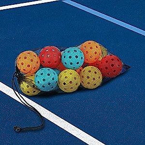 USAPA Approved Outdoor Pickleball Balls - 16 Pcs High-Bounce Balls with 40 Holes for Superior Durability | Tournament-Quality Set in 4 Bright Colors with Convenient Mesh Bag