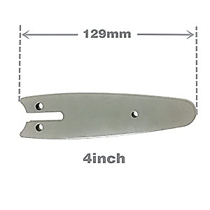 RLECS 4 Inch Mini Chainsaw Chain and Guide Bar Set Chainsaw Accessories 4-Inch Replacement Saw Chain Bar for 4 Inch Mini Cordless Handheld Electric Chainsaw (1 Chain+1 Bar)