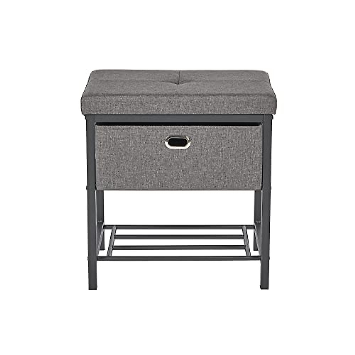 neatfreak Storage Bench Seat with Drawer - Single Seat Entryway Bench with Shoe Storage Rack - Home Decor Storage Stool Perfect for Mudroom, Foyer or Foot Rest - 13 x 18 x 19 inch