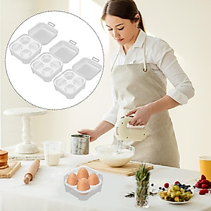 Compartment Egg Holder 3pcs Egg Travel Box Fresh Chicken Egg 4 Lattices Tray with Cover Lid Portable Egg Container for Home Shop Picnic Outdoor Egg Storage Box