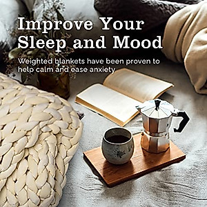 COLEYBEAR Chunky Knit Blanket, Super Soft and Warm Non-Shedding Knitted Blanket, Luxe Stockinette Knit Chunky Blanket, 20 Pounds, 60 Inches x 80 Inches, Full/Queen Size, Cream