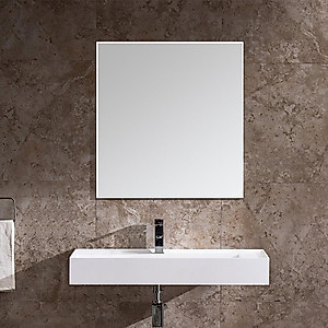 Dowell Wall Mounted Bathroom Sink Rectangular Bowl Stone Resin Sink ADA Compliant Vessel Sink Non-overflow & Single Faucet Hole Floating Sink Perfect for Every Bathroom - Single Bowl - 36" x 18"