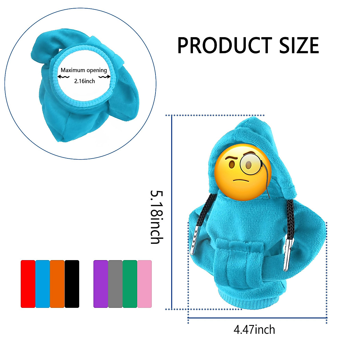 Salior Car Gear Shift Cover,Vivid Gear Shift Knob Hoodie for Car Decorations & Protections,Universal Car Interior Accessories Stick Shift Cover Fits Car Truck SUV (Blue)