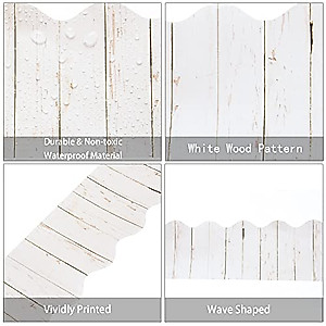 99 Feet White Wood Bulletin Board Border 3 Roll Rustic Wood Scalloped Borders Trim Decorative Classroom Bulletin Board Rolled Trim Back to School Decoration for Fall Classroom School Office Decoration
