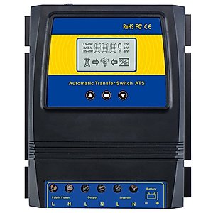 MOES Dual Power Controller 50A 5500 Watt Automatic Transfer Switch for Off Grid Solar Wind System ATS DC 12V 24V 48V AC 110V 220V.