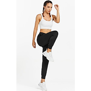 Libin Women's Joggers Pants Athletic Sweatpants with Pockets Running Tapered Casual Pants for Workout,Lounge, Black M