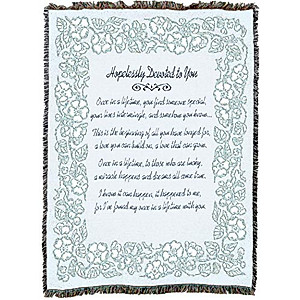 Pure Country Weavers Hopelessly Devoted Blanket - Wedding Gift Tapestry Throw Woven from Cotton - Made in The USA (72x54)