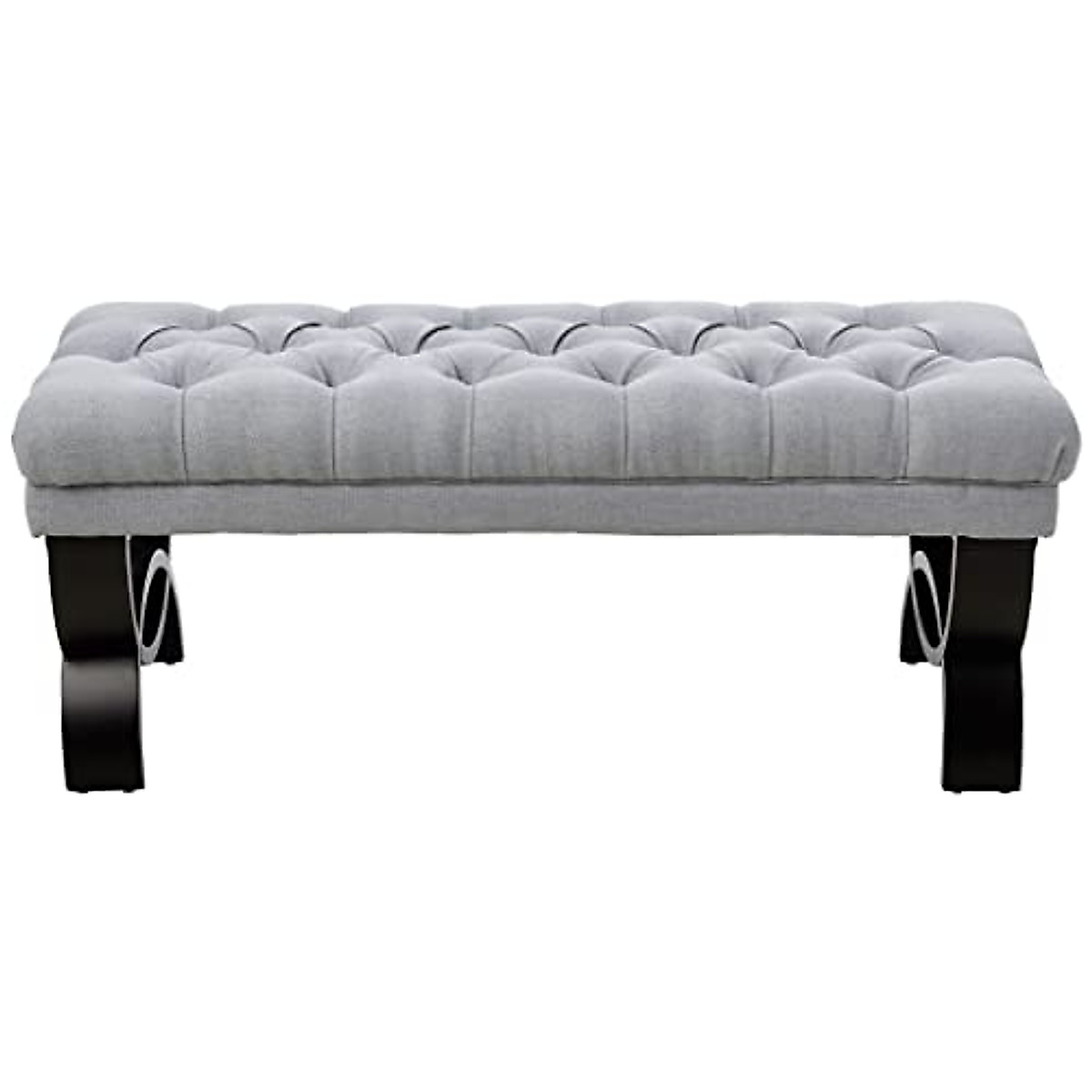 Christopher Knight Home Scarlett Fabric Ottoman Bench, Light Grey 17.25”D x 41.00”W x 16.75”H
