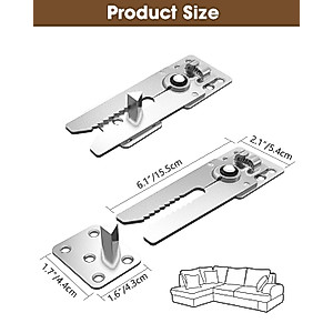 Sectional Couch Connectors,Couch Connections for Sectionals,Sofa Connector Bracket with 16 Screws, Suitable for Loveseat(Sofa Alligator Clips 2 Pairs)