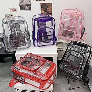 Verdancy Clear Backpack Transparent Bookbag See Through Schoolbag Heavy Duty PVC Waterproof Padded Straps (Gray)