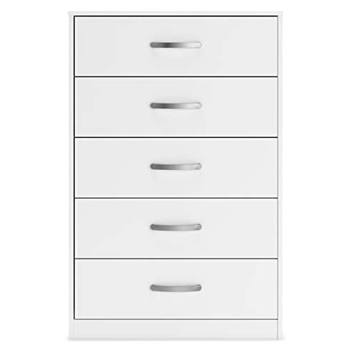 Signature Design by Ashley Flannia Casual 5 Drawer Chest of Drawers with Dovetail Construction and Safety Stop, White