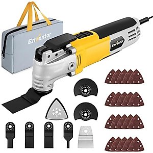 ENVENTOR Oscillating Tool, 2.5Amp Electric Oscillating Multi Tool Kit Corded, 6 Variable Speeds, 3° Oscillating Angle Oscillating Saw with 28pcs Saw Accessories for Cutting Wood, Scraping, Sanding