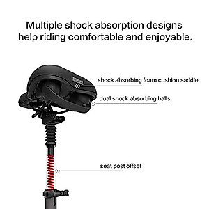Segway Ninebot Electric Scooter Seat Saddle for MAX G30P and G30LP, Adjustable Comfortable and Shock Absorbing MAX Seat Saddle, Black, Large