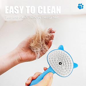 Pet Steam Spray Brush, 4-in-1 Steam Cat Brush with Handle, Rubber Pet Spray Brush, Rubber Pet Spray Brush with Release Button, Dog Comb with Longhair & Shorthair Cat & Dog Cleaner (Pink)