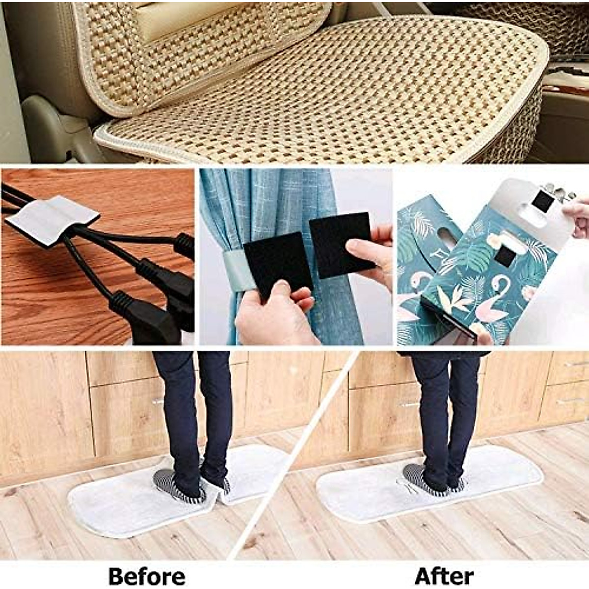 Double-Sided self-Adhesive Tape, 26Feet Extra Strong Double-Sided Adhesive with Fastener 0.8inch Wide self-Adhesive Adhesive pad with Loop Tape and Hook Tape (Black)