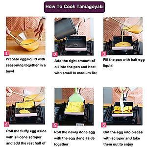 Lchkrep Japanese Omelette Pan-Tamagoyaki Nonstick Pan-Square Pan -Egg Roll Pan-Rectangle Frying Pan-Small Frying Egg Pan, Cooktop Safe, Easy to Clean,6.3 x 7.8 inch (Black)