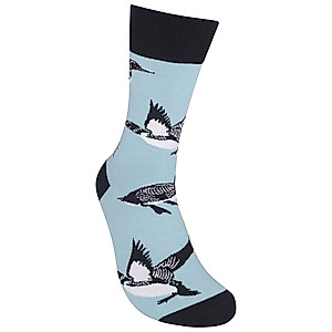 FUNATIC Loon Dress Socks for Men and Women | Animal Lover Gift Idea with Wildlife Picture | Best National Park Day Accessory Attire | Zoo Apparel Party Present Supplies | Fun Nature Saying Accessories