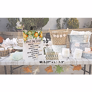 Don't Say Baby Baby Shower Game, Don't Say Baby Sign(Sign 8x10 Inch), Orange, 1 Standing Sign + 50 Clothespins(ds48)
