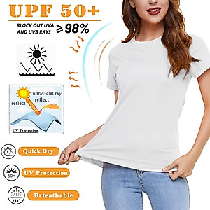 KEFITEVD Women's Short Sleeve Shirts Breathable Running Active Tee Lightweight Quick Dry Workout Yoga Athletic T-Shirt Navy