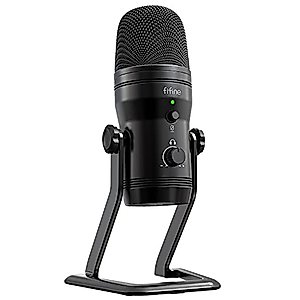 FIFINE USB Studio Recording Microphone Computer Podcast Mic for PC, PS4, Mac with Mute Button & Monitor Headphone Jack, Four Pickup Patterns for Vocals YouTube Streaming Gaming ASMR Zoom-Class (K690)