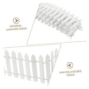 LIFKOME 2 Pcs Mini Fence Decorative Fence Fencing Wood Picket Garden Fence DIY Picket Fence Wooden Fence Wood Fence Miniature Garden Fence Short Picket Camphor Wood Child Moss White Plant