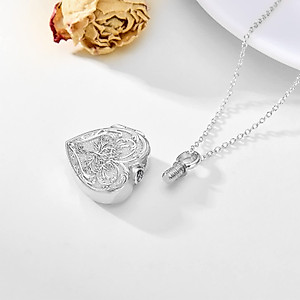 SOULMEET Personalized 10k 14k 18k Solid White Gold/Filled White Gold Tree of Life Cremation Locket Necklace for Ashes, Engraving Tree Urn Locket Necklace that Holds Human Dog Cat Ashes (Custom Name)