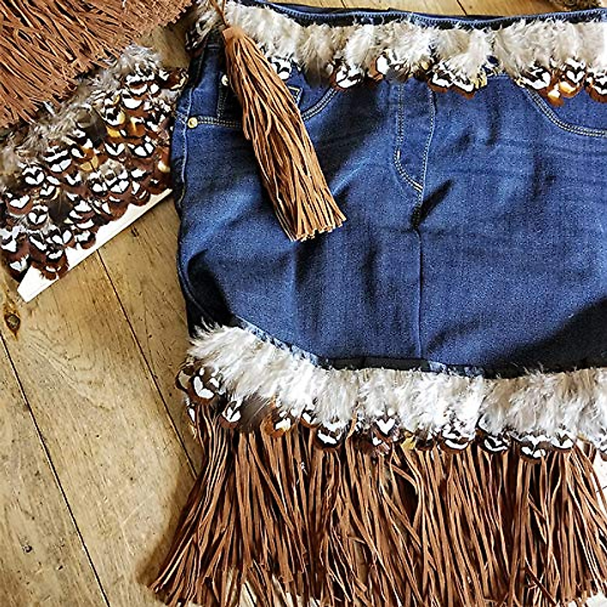 Expo International 4-Inch Faux Suede Fringe Trim Embellishment, 10-Yard, Beige