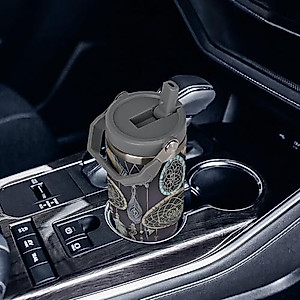 WITHSBKK 30oz Car Cup Dream Catcher Printed with Portable, Stainless Steel Travel Mug, Vacuum Insulated Tumbler And Straw, Leakproof for Car & Outdoor, UV Printed Design