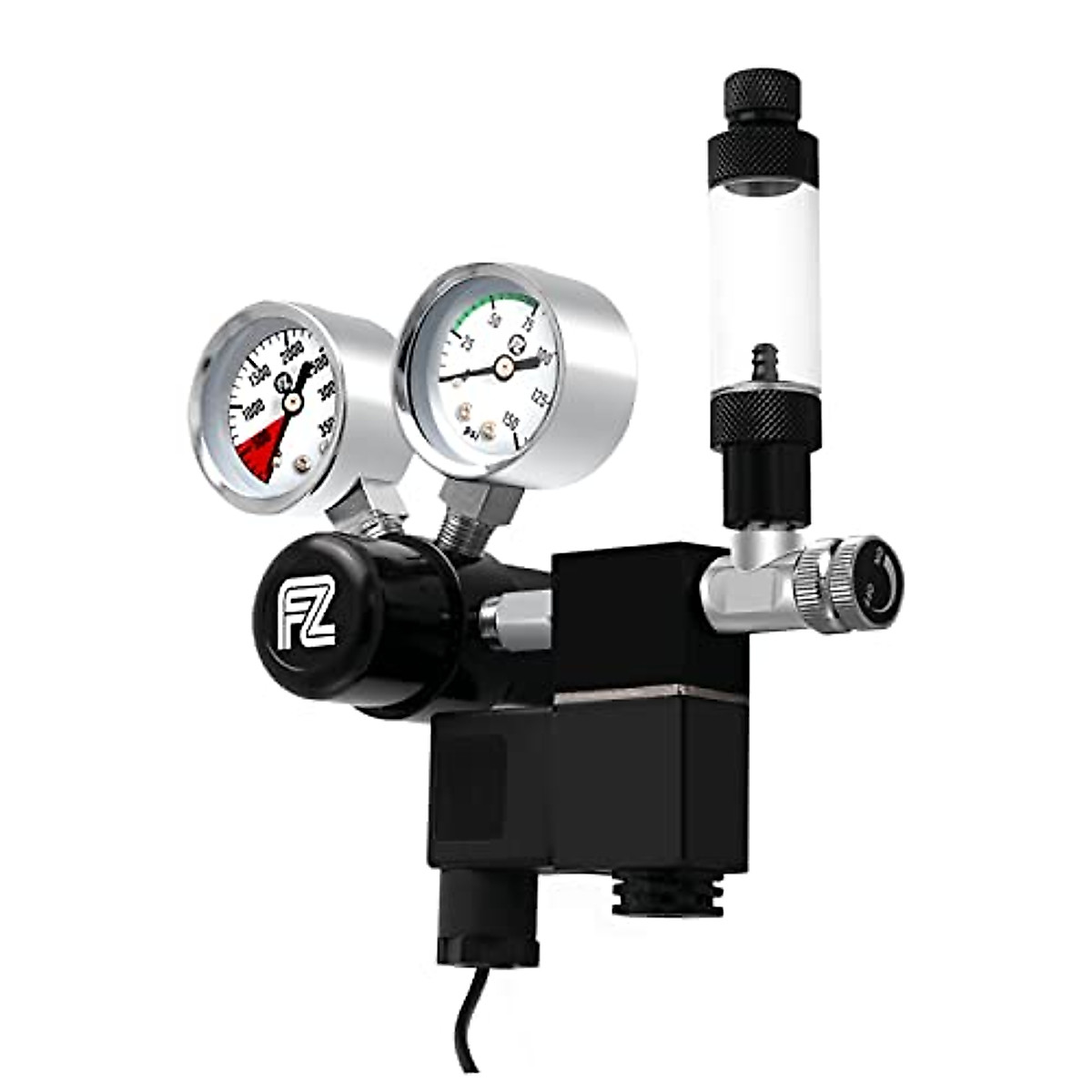 FZONE Aquarium Co2 Regulator DC Solenoid with Big Dual Gauge Display & FZONE Aquarium CO2 Neo Diffuser Large Size