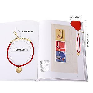 Jarrah Ning Heart Leather Bracelet Bookmarks, Black，Cute Bookmark Clips, Bookmark for Girl, Women, Bookmark for Christmas,New Year,Valentine's Day.