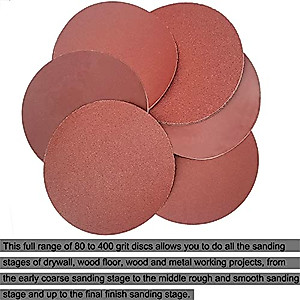 Sackorange 18 PCS 12" PSA Sanding Discs - 3 Each of 80, 100, 120, 180, 240, 400 Grit - 12 Inch Sandpaper Discs with PSA Self Adhesive for Drywall, Floor, Woodworking, Auto for Power Sander