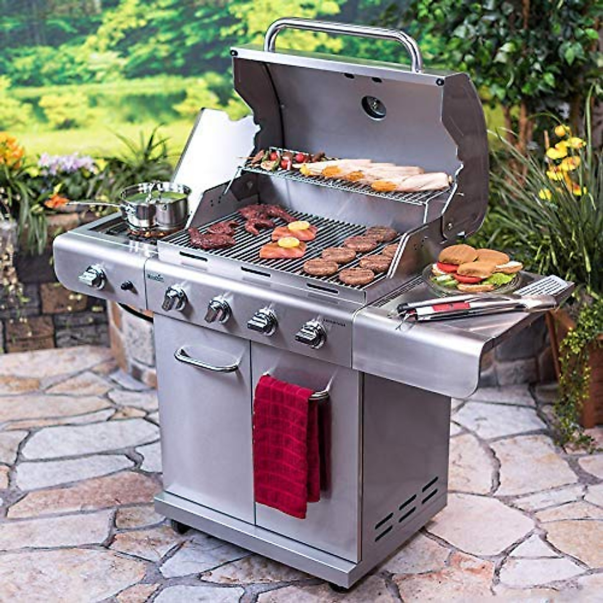 Replacement Parts for Charbroil Advantage 463344116 Grill, Grill Pipe Burner, Heat Plate Shield, Adjustable Carryover Tube and Grill Igniter Replacement for CharBroil 463344116, 466344116 Gas Grills