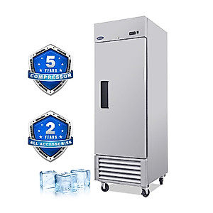 ORIKOOL 27"W Commercial Freezer Upright, -10℉ ~ 10℉ Stainless Steel Reach-in Freezer with 23 Cu.ft Capacity, Fan Cooling Single Door Freezer
