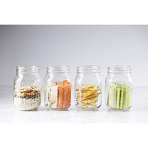 Kilner Snack On The Go Glass Jar Set Stainless Steel Cup Keeps Dry Ingredients Separate from Wet Foods, 17-Fluid Ounces, 0.5L