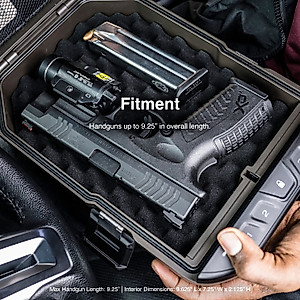 VAULTEK LifePod 2.0 Secure Waterproof Travel Case Rugged Electronic Lock Box Travel Organizer Portable Handgun Case with Backlit Keypad (Titanium Gray) (Biometric)